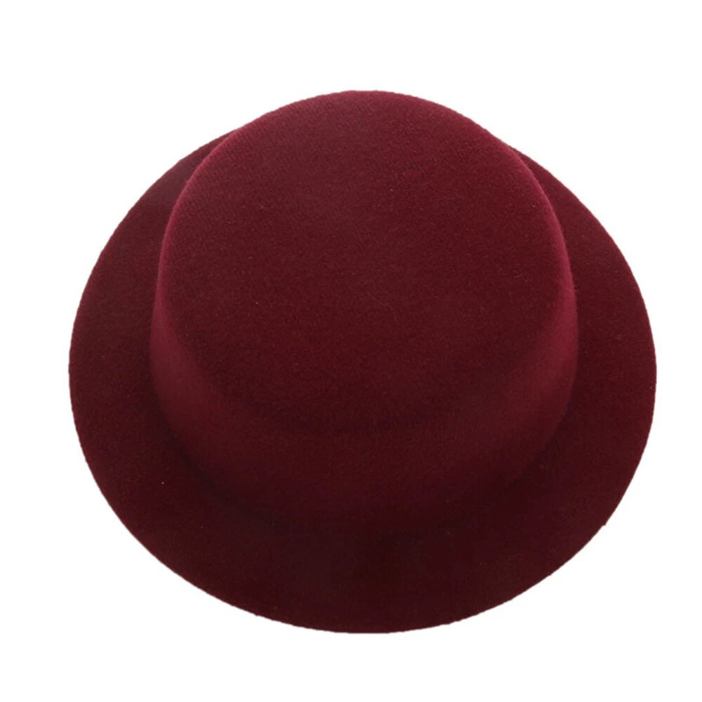Фетровая шляпа для кукол, wine red, 60 см