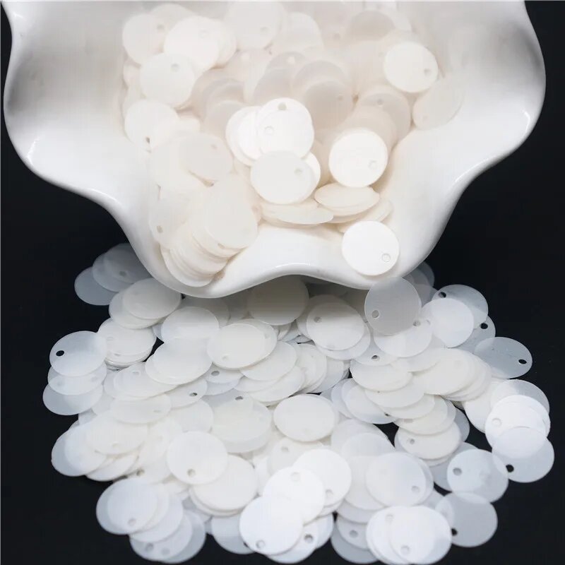 Блестки ПВХ 10 мм 15 мм 20 мм 25 мм Белый, 15mm10g 120pcs, matte white