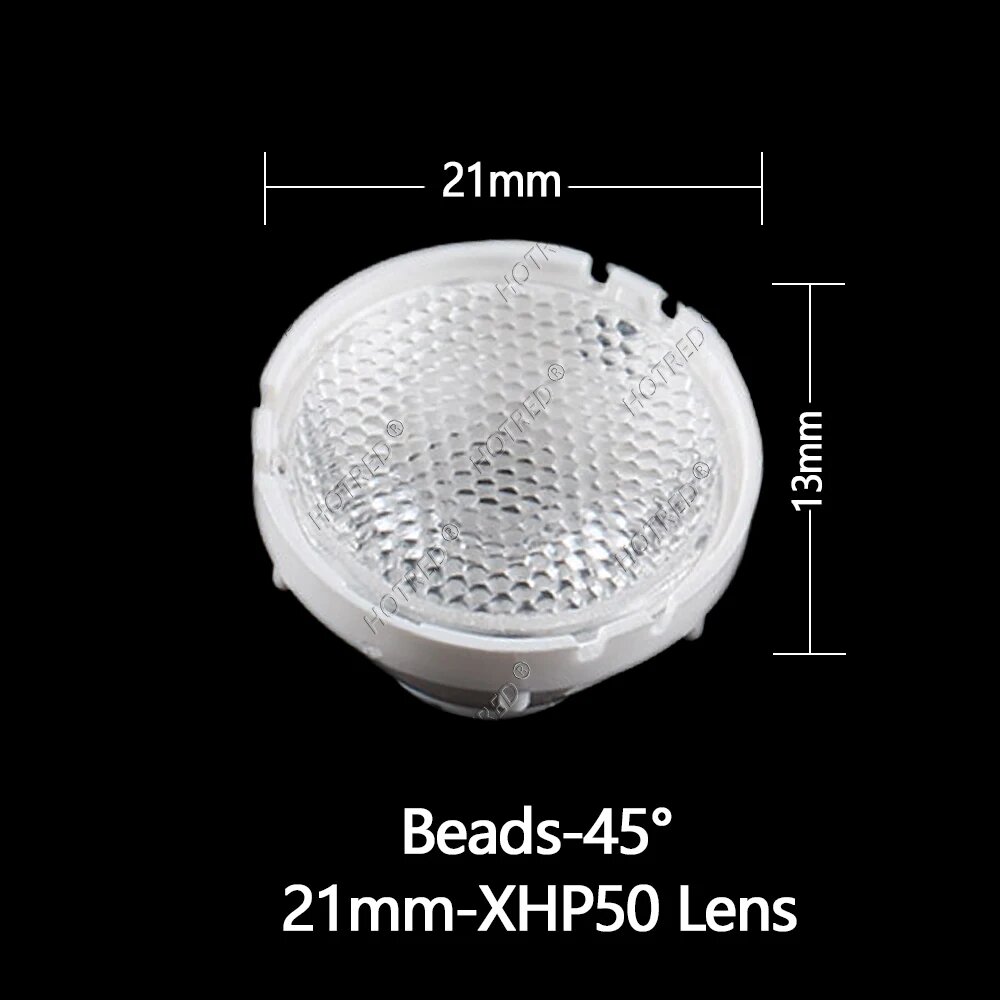 Линза для светодиода 21mm XHP50, 45°, белый