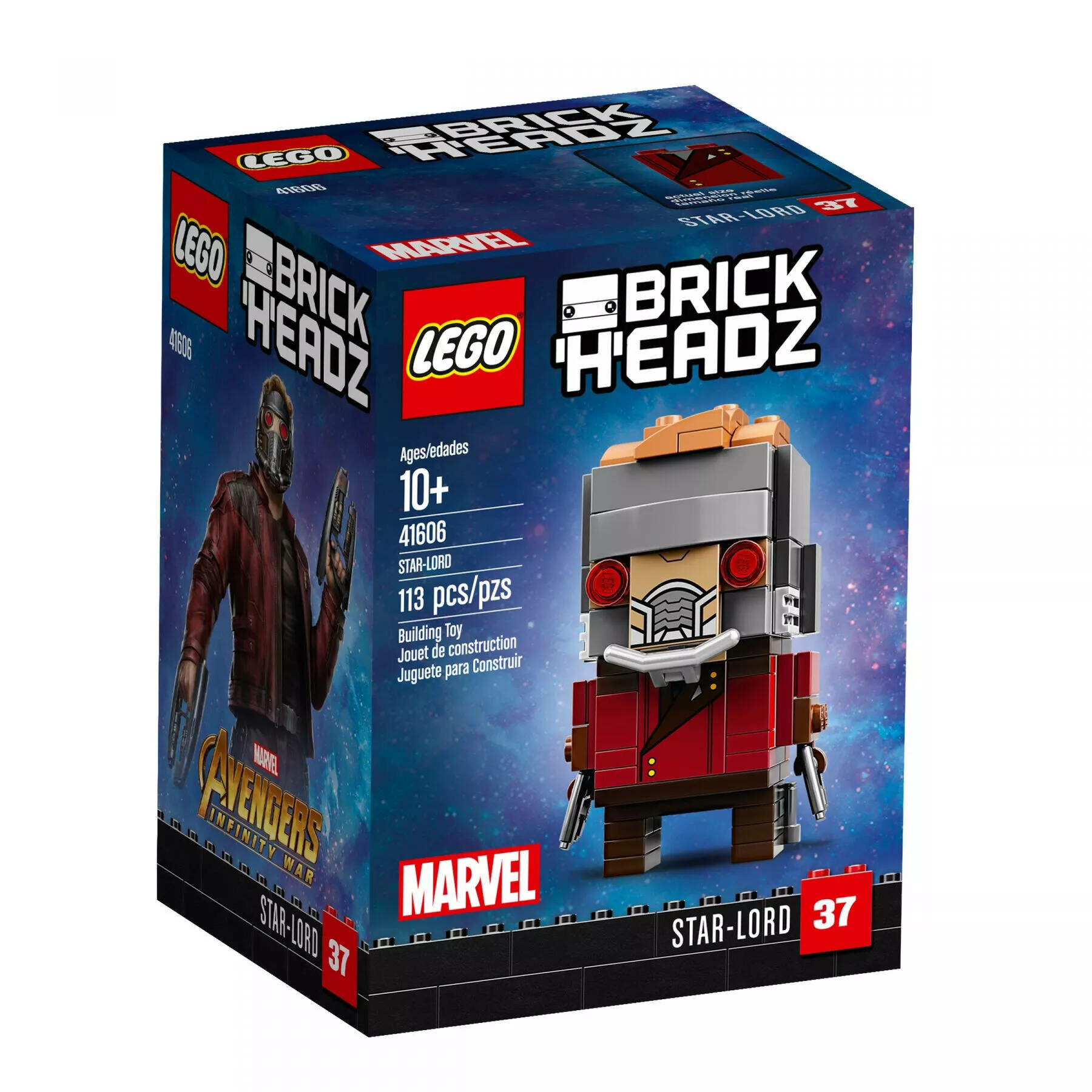 Конструктор LEGO BrickHeadz 41606 Звёздный лорд, 113 деталей, от 10 лет, 2018 год