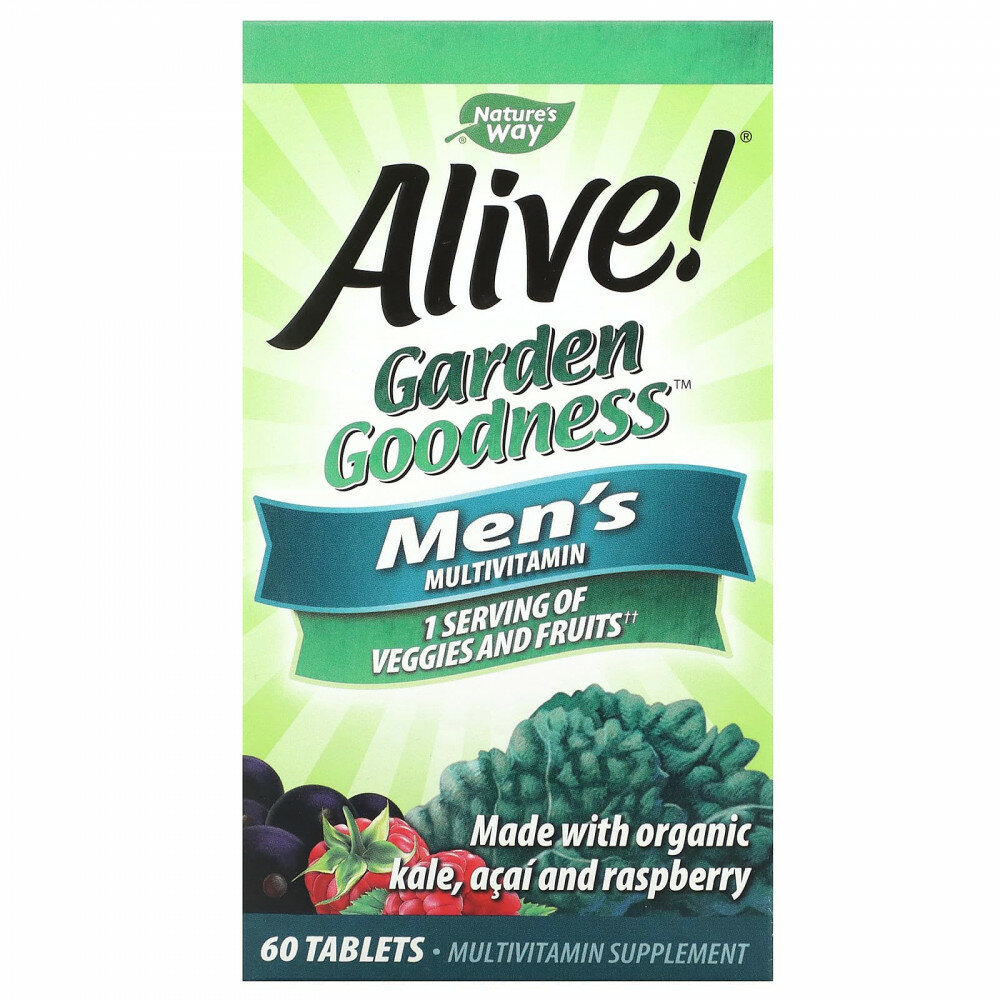 Nature's Way, Alive!® Garden Goodness™, мультивитамины для мужчин, 60 таблеток