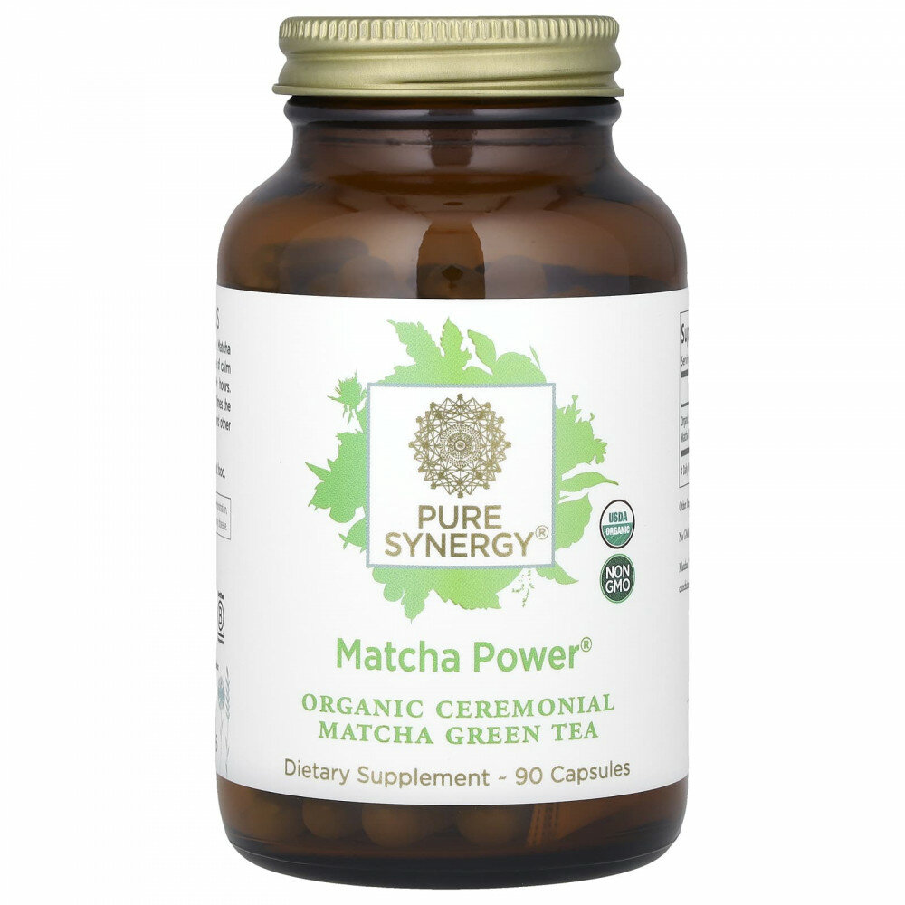 Pure Synergy, Matcha Power, 90 капсул (500 мг в каждой капсуле)