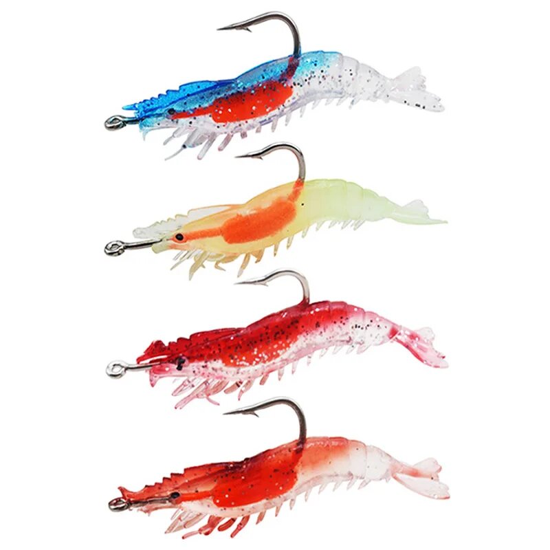 Проleurre Светящиеся мягкие приманки креветки 4 шт. Mixed Colors