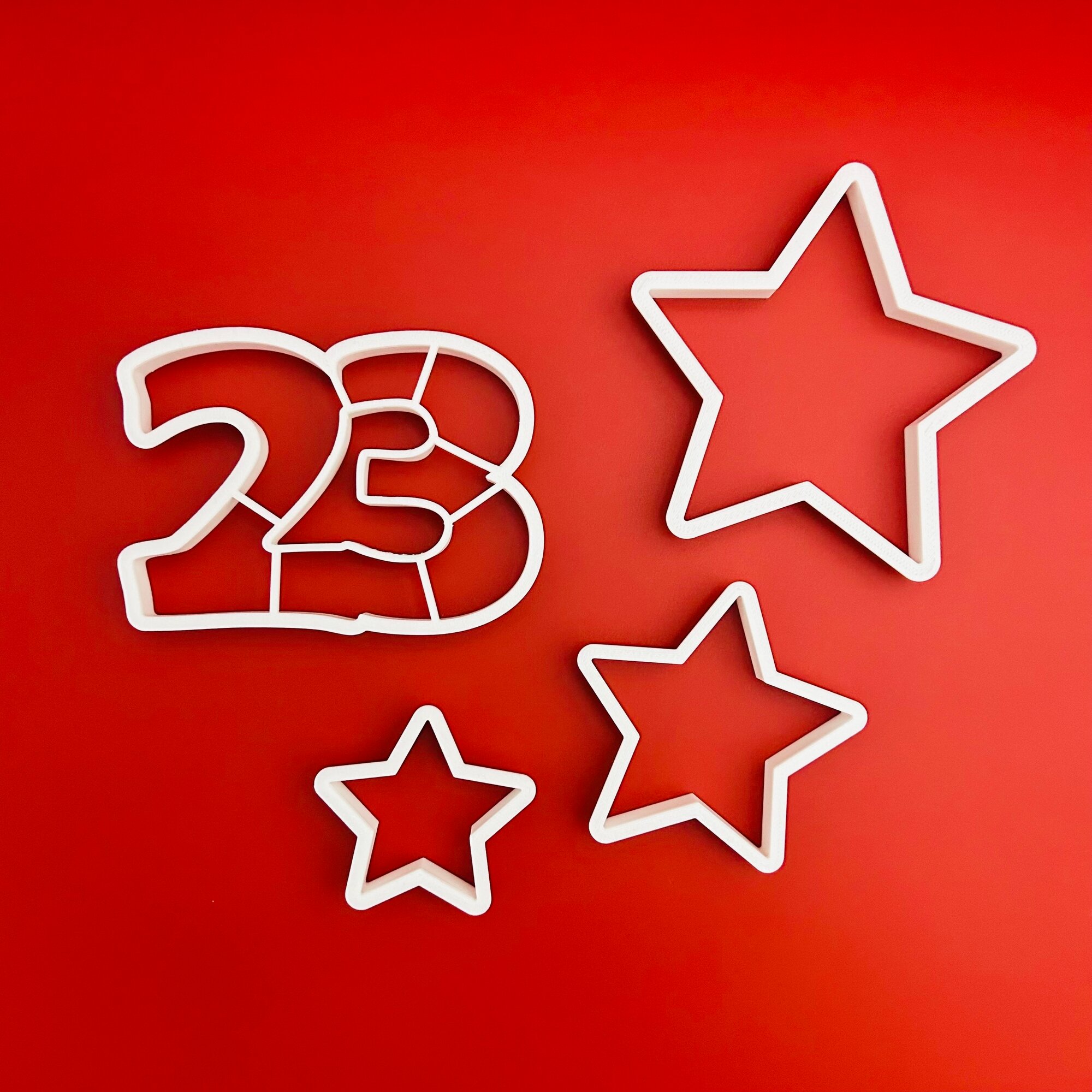Формочки для печенья, вырубки для пряников "23 февраля, день защитника отечества, звезда" 4 шт.
