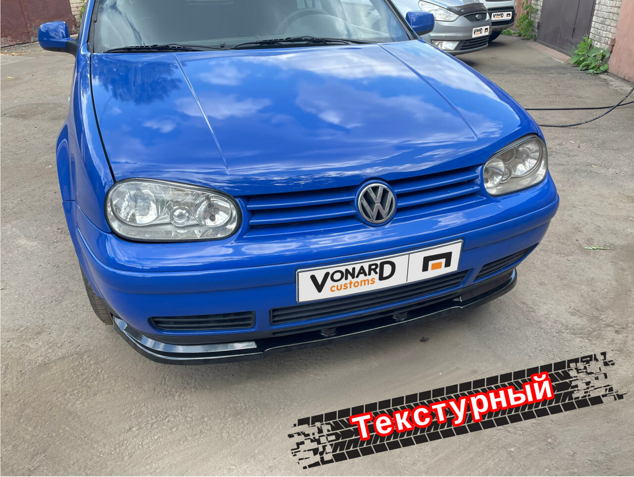 Сплиттер переднего бампера VW Golf 4 - текстурный VWG4-FS1T