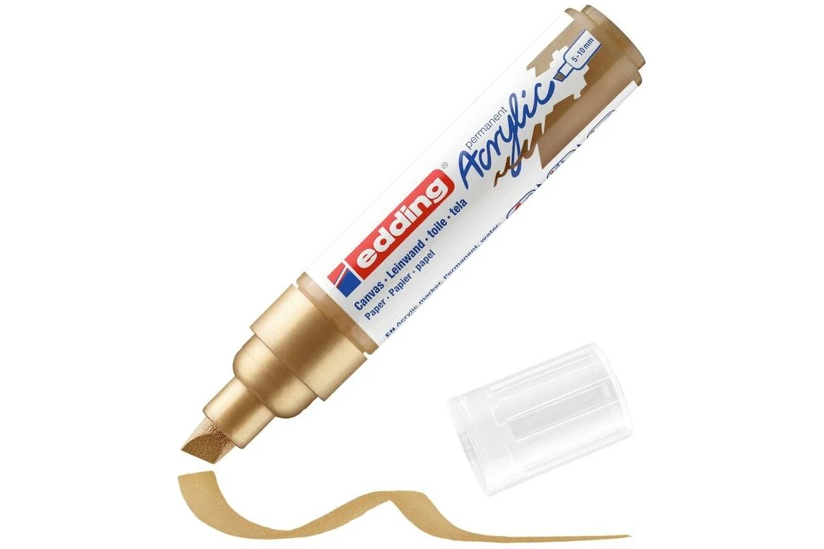 Edding 5000 золотистый акриловый маркер 5-10 мм для металла и стекла, декоративная графика