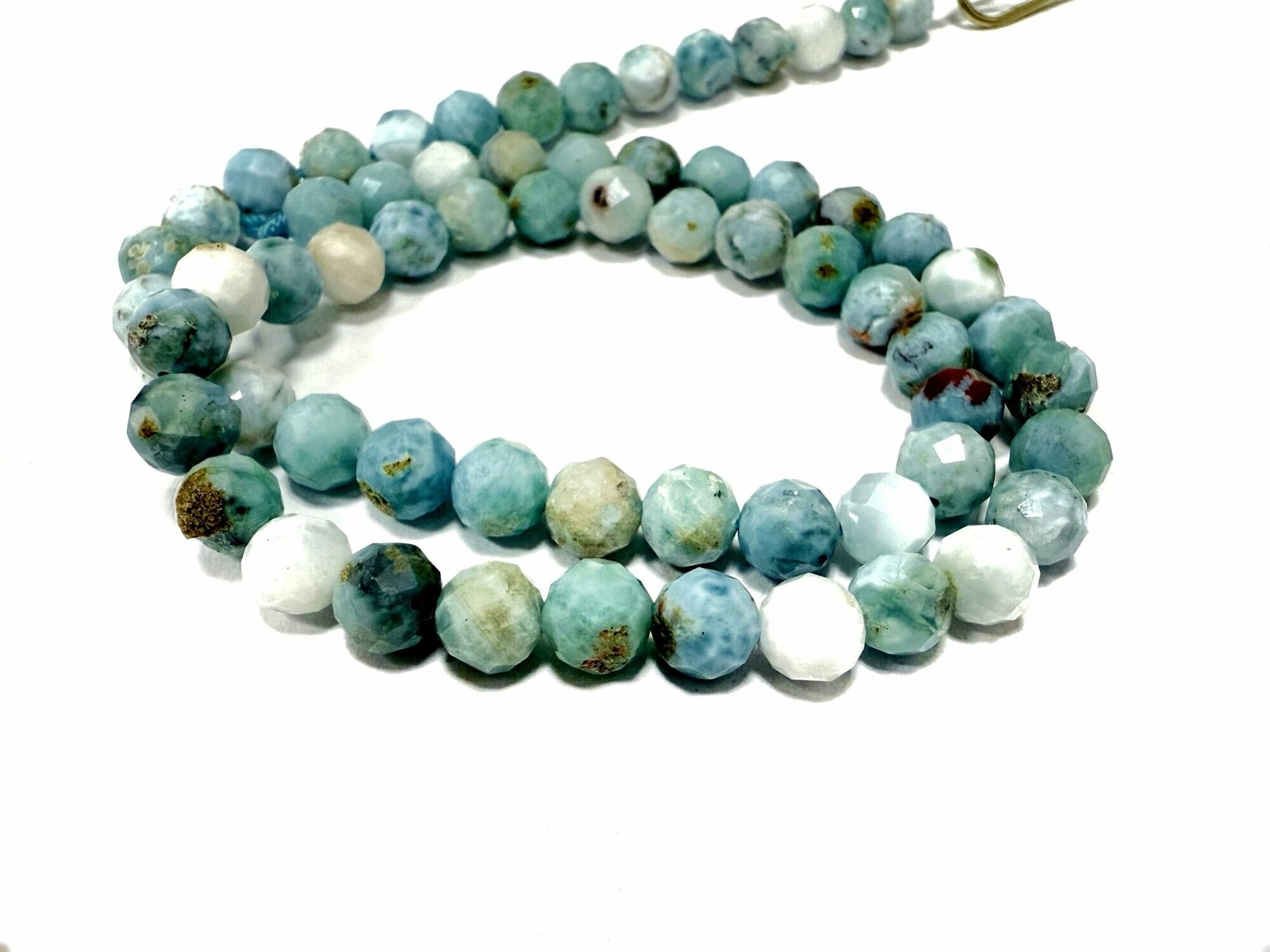 Бусины ларимар граненый 6 мм (нить 19 см), Suntrim