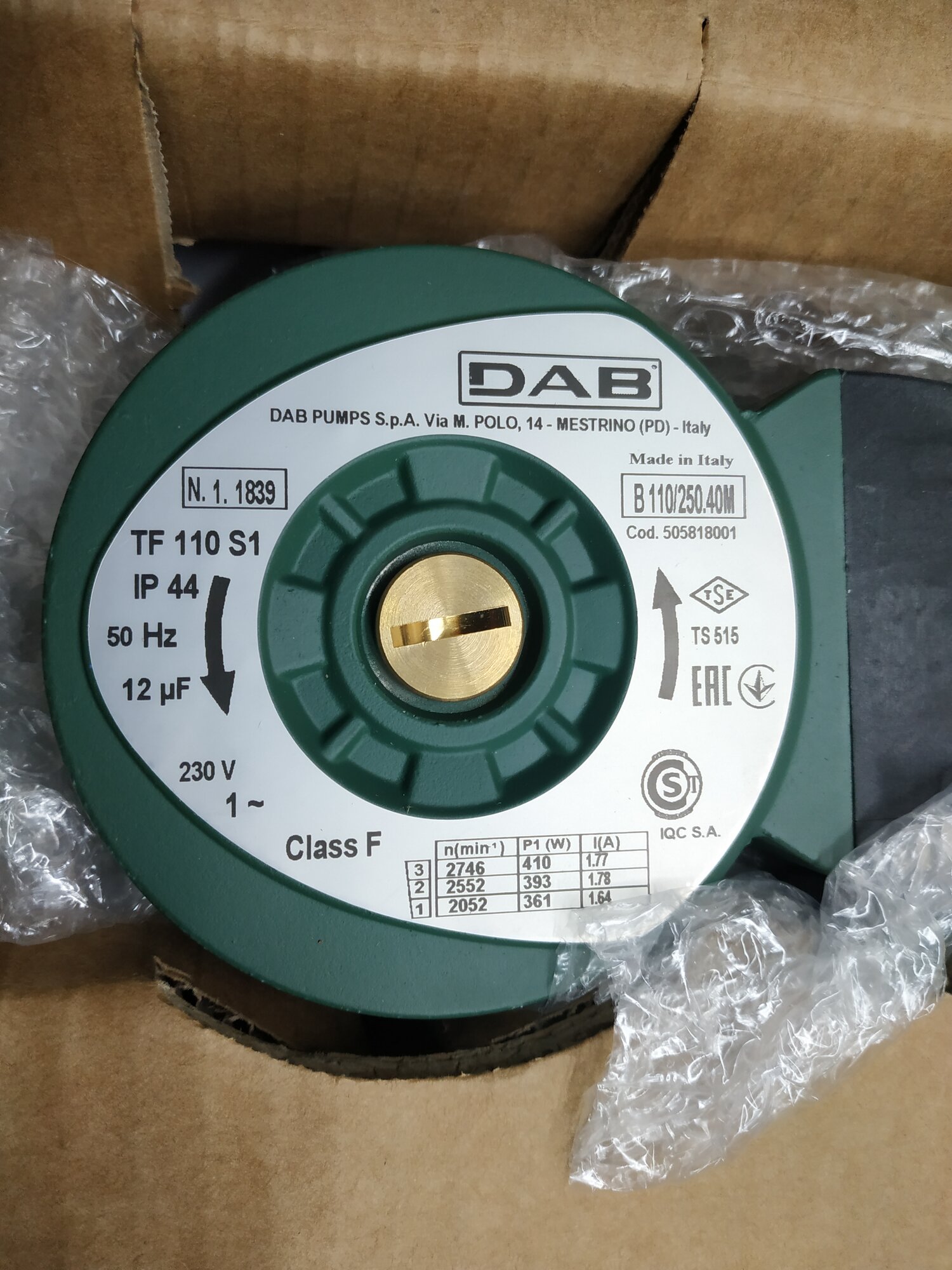 Насос циркуляционный DAB фланцевый B 110/250.40 M, 505818001