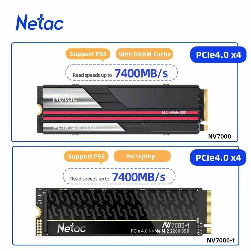 SSD-накопитель NETAC NVMe NV7000-t M2, 2 ТБ