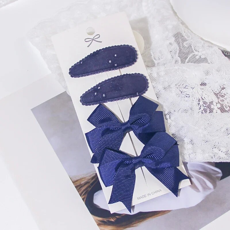 Комплект из 4 милых заколок CUTE BOWS с бантиками для девочек