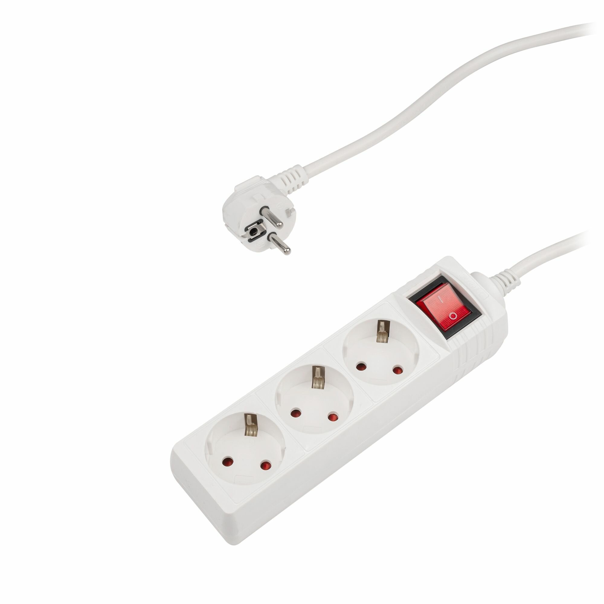 Удлинитель ФАZА FES-03-300, с заземлением, 3 розетки, 3м, белый