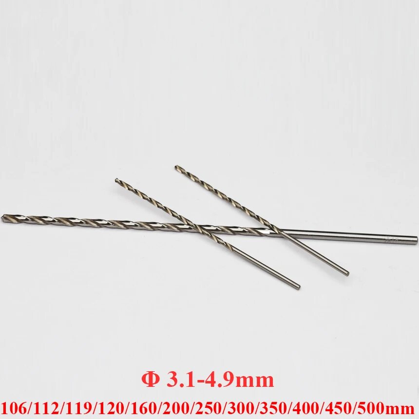 Спиральные сверла из быстрорежущей стали HSS 3,1-4,9 мм 1Piece 4.9x200mm