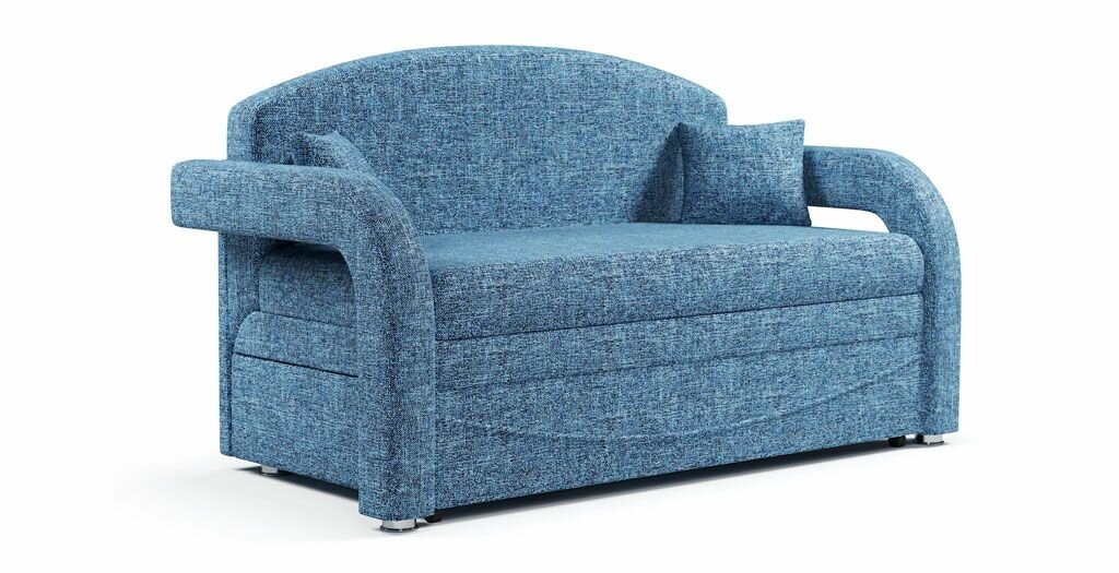 Диван-кровать Алекс 140, 165х80х87 см, рогожка Savana Denim, механизм Выкатной, детский диван раскладной