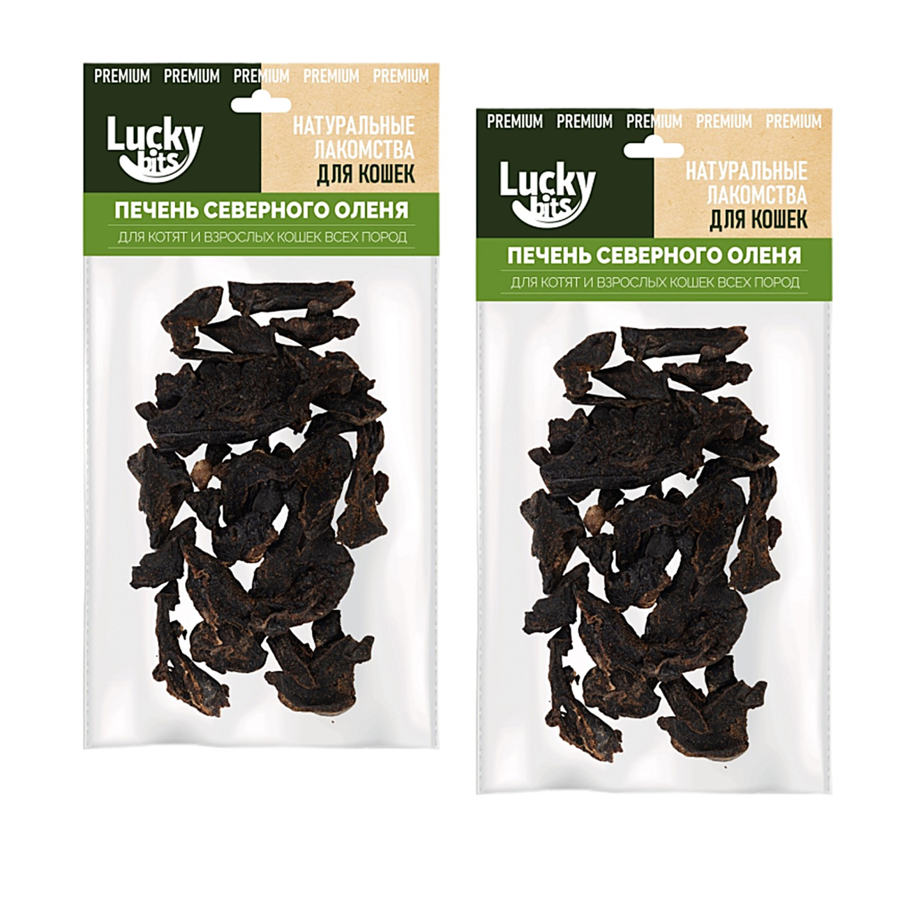 Lucky bits Печень оленя лакомство для кошек всех пород 30г (2штуки)