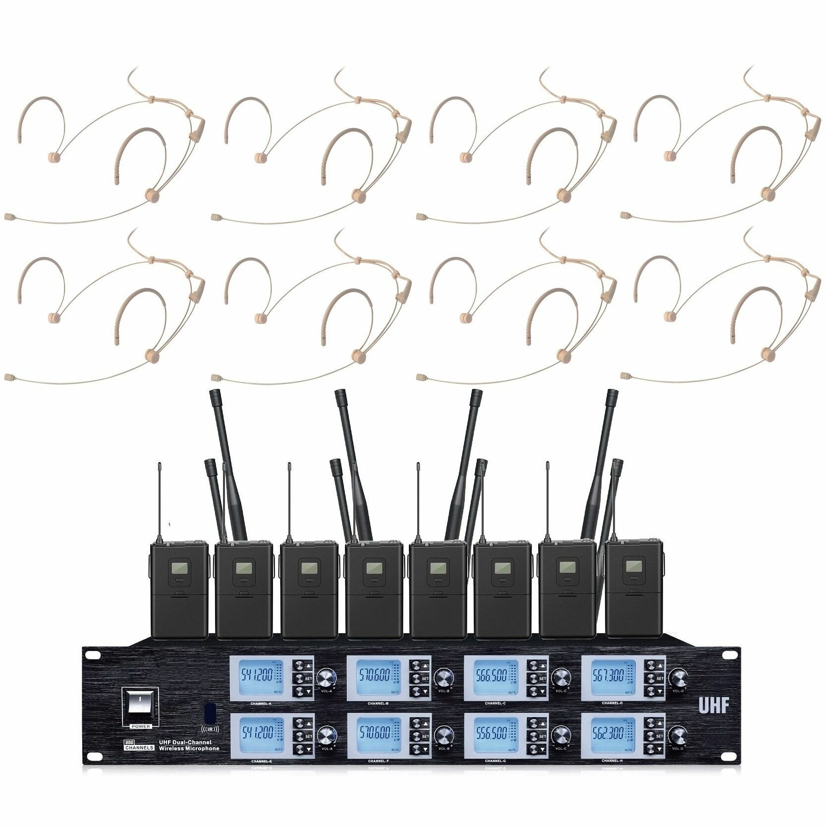 Беспроводная микрофонная система с 8 головными микрофонами Для Театральное представление