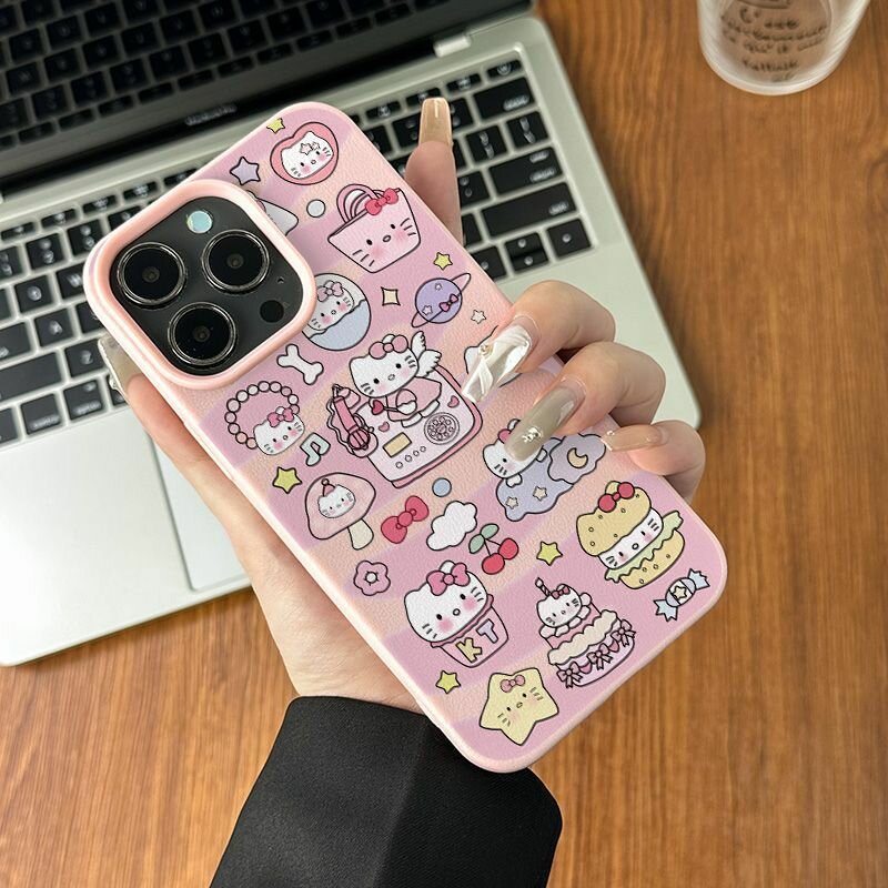 Чехол "Послеобеденный чай KT Cat", для Apple 16 PROMAX, с защитой от падения