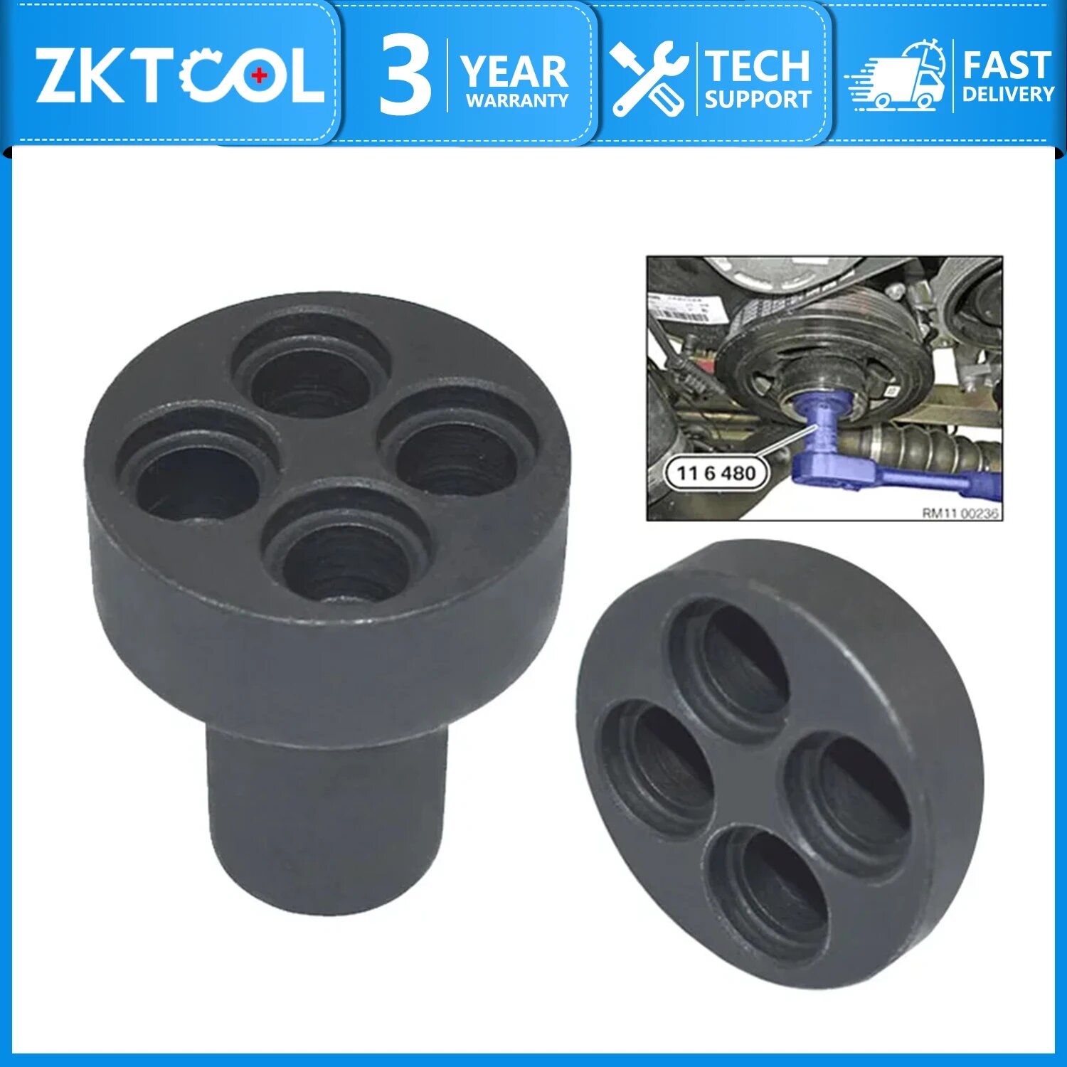 Инструмент для вращения коленчатого вала, инструмент для синхронизации распределительного вала, подходящий для BMW MINI B38 B48 B58, инструмент для снятия шкива коленчатого вала двигателя