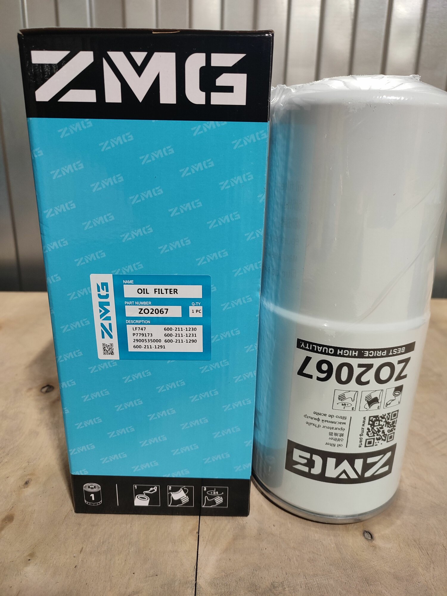 Фильтр масляный ZMG ZO2067 (LF747; P779173; DO2414; 600-211-1230; 600-211-1290; SO747; RJ606XA; ST10725) Komatsu Cummins Atlas Copco