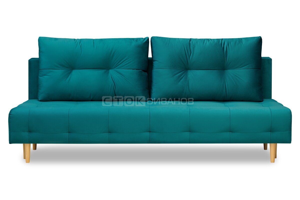 Диван Сток Диванов Kёльн Atlantic бирюзовый, механизм еврокнижка, на ножках