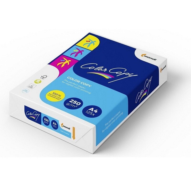 Бумага Color Copy для цветной лазерной печати, А4, 250 г, 161% CIE, 125 листов
