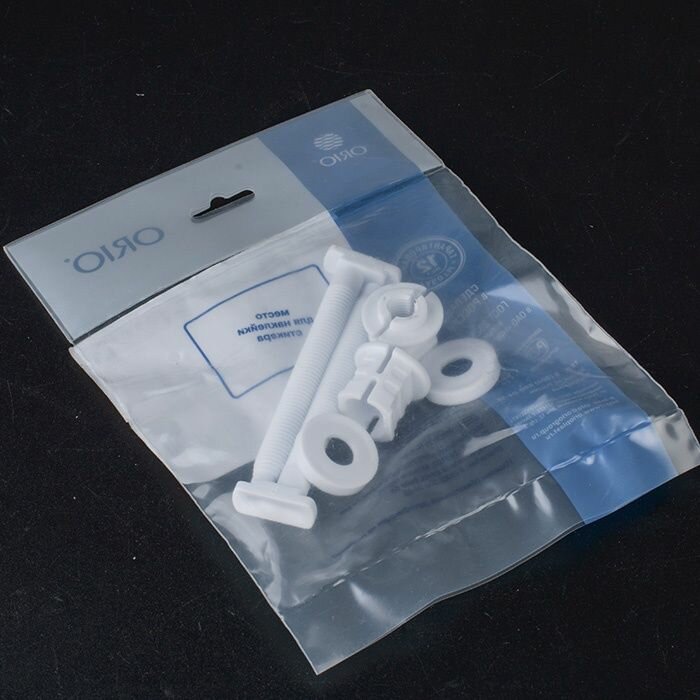 Крепежи крышки к унитазу орио Белые, пластик, К/КУ, 2 шт (К-1)