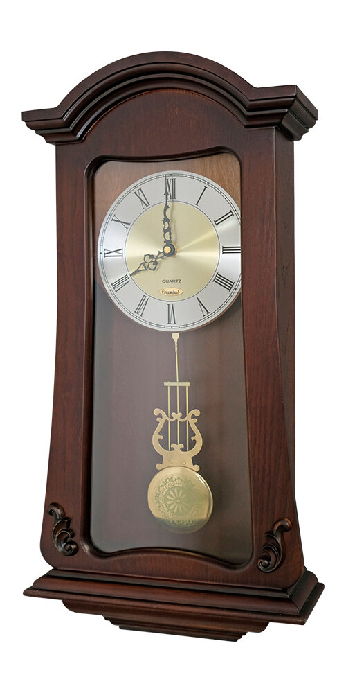 Часы настенные COLUMBUS 2410, с боем, маятником и регулятором громкости, деревянные
