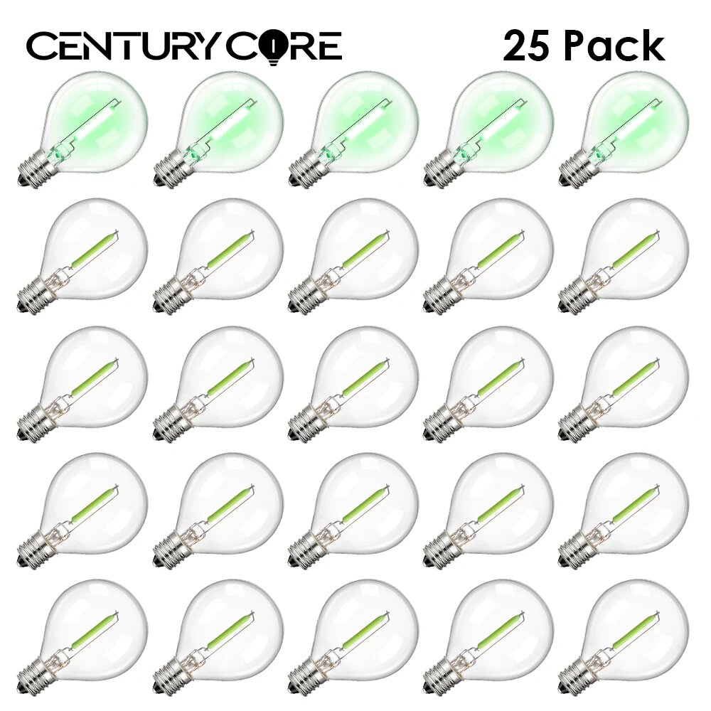 Многоцветные светодиодные лампы G40 Grensk 25 штук Green, 110V E12
