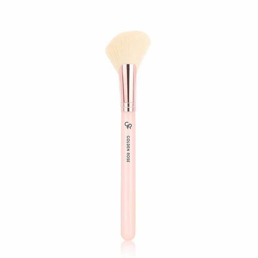 Скошенная контурная кисть Golden Rose ANGLED CONTOUR BRUSH Угловая кисточка, для контура бронзирующих пудр, натуральная