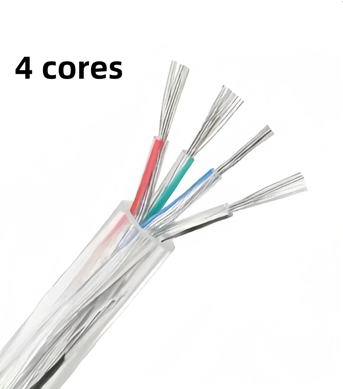 Прозрачный медный кабель 2-5 жил 5 м 26AWG, 4 Core