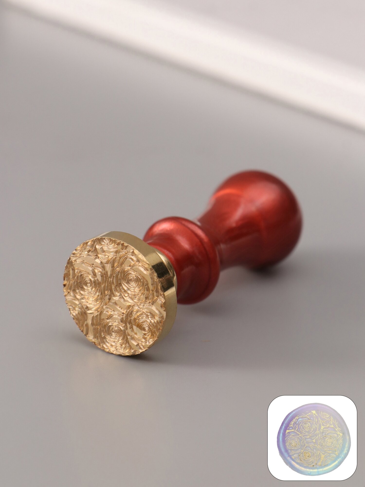 Печать для сургуча с пластиковой ручкой «Розы», 6.3×2.5×2.5 см