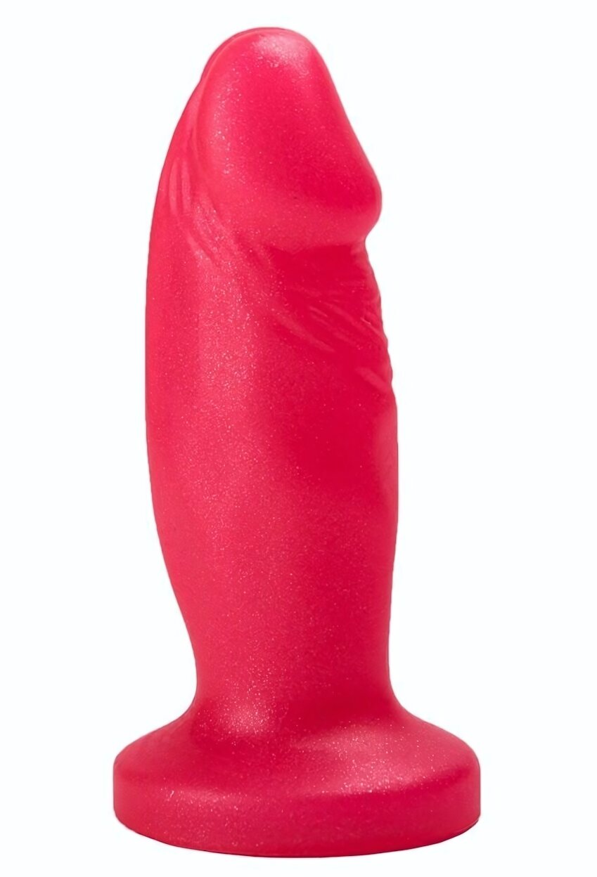 Розовый анальный фаллос 12 см, ПВХ, безопасный, для ярких ощущений