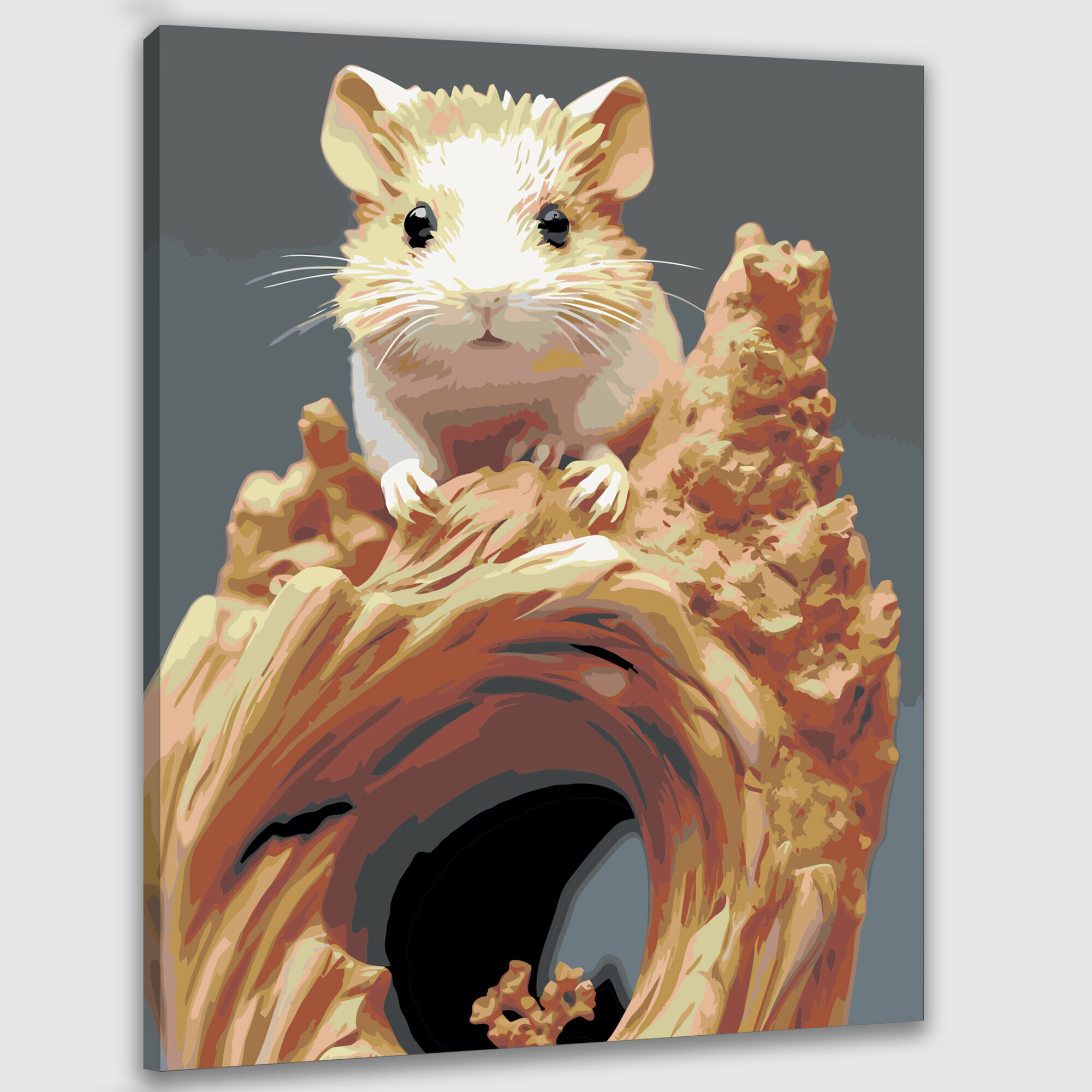 Картина по номерам 40x50 см, глина, скульптура, хомячок, лапки, миниатюрный мир, материалы, шедевр, детали, текстуры