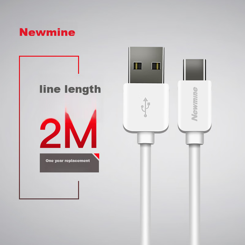 Newmine Type-C Data Cable USB-C Android Phone Charger Cable 2 Meters Compatible with Xiaomi 5S/Huawei P20/Honor V10