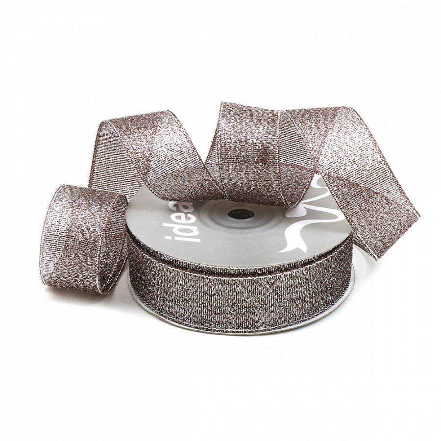 Лента IDEAL с люрексом ТВ-ЛЮР шир.25мм цв.139 черный/серебро уп.22,85 м