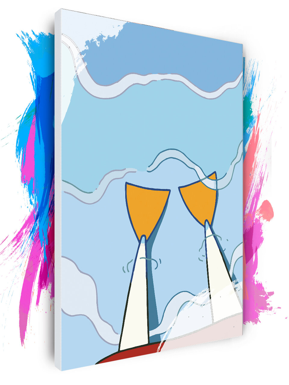 Картина по номерам на холсте Гусь мочит лапки, 80 х 120 см