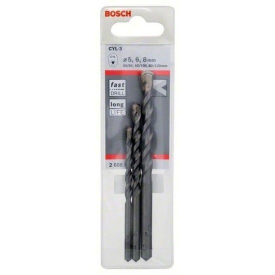 Набор сверел по бетону Bosch 5-6-8 SILVER PERCUSSION