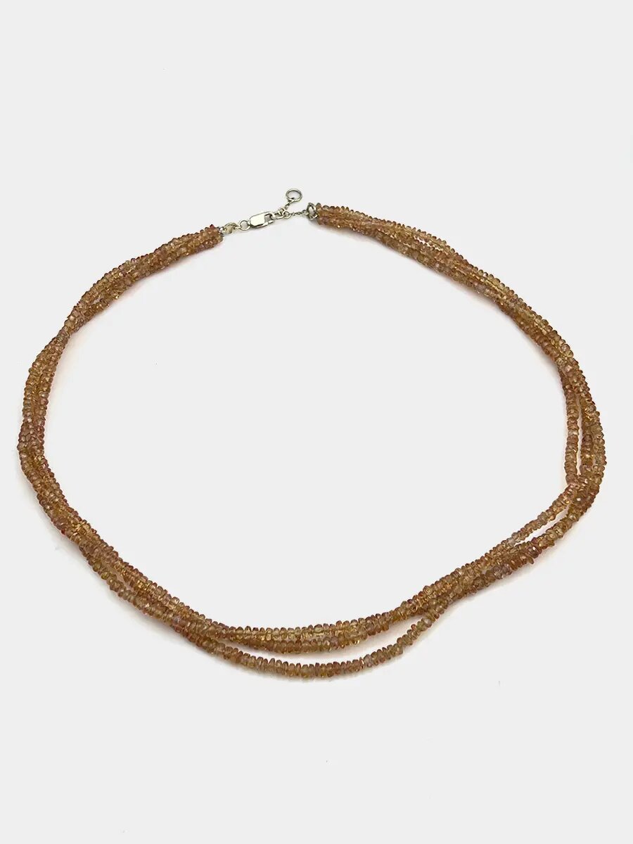 Колье, желтое золото, 585 проба, сапфир