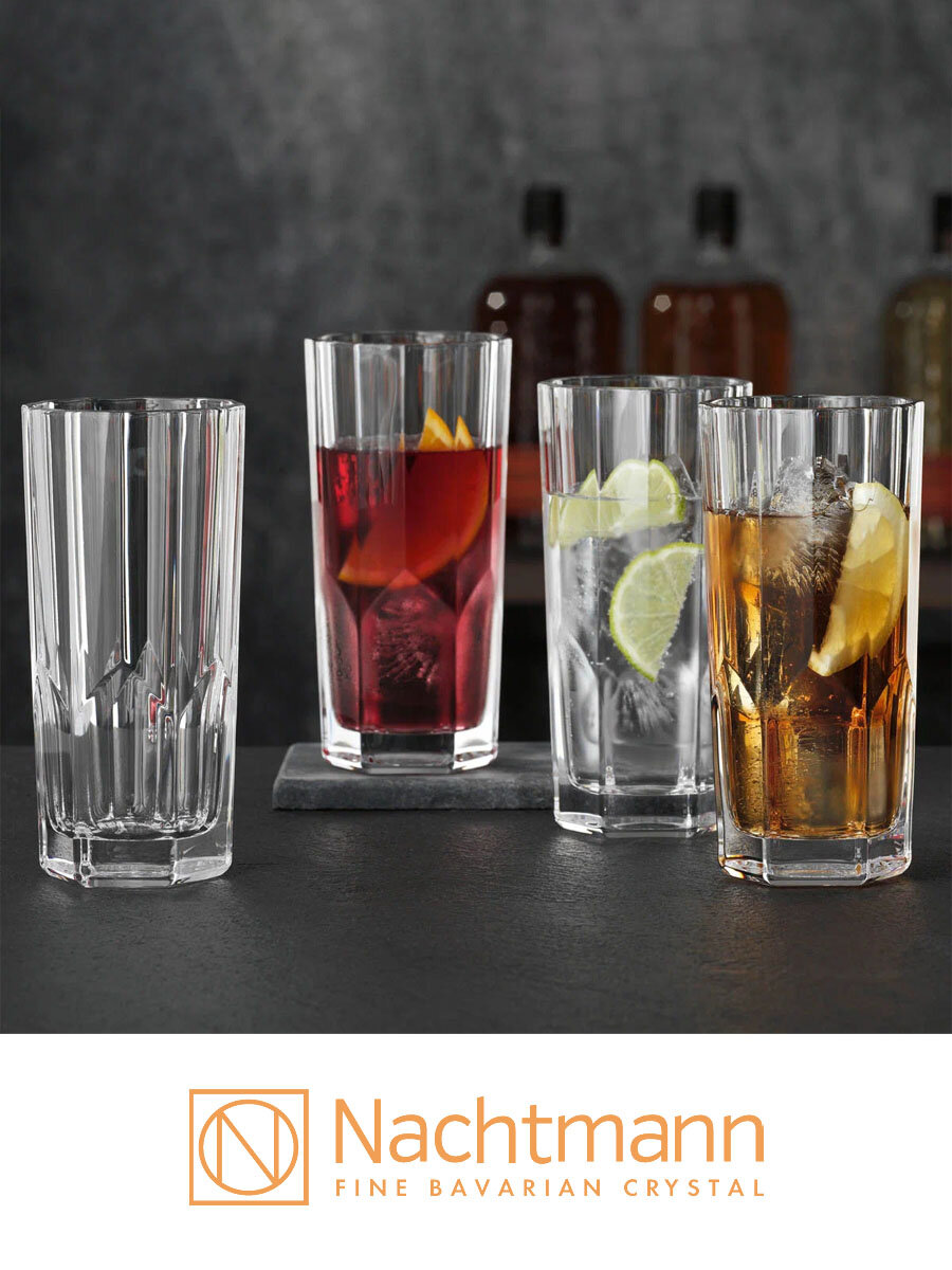 Набор стаканов высоких Nachtmann Aspen Long Drink 309 мл, 4 шт, бессвинцовый хрусталь