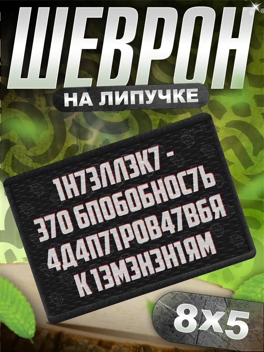 Шеврон на липучке нашивка / мемы Интеллект это способность