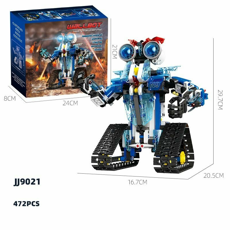 JJ9021 Строительный блок гусеничного робота с пультом дистанционного управления, Bluetooth. Подарок