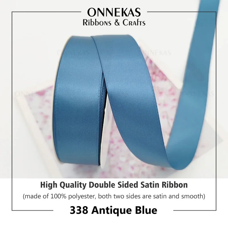 Атласная лента Antique Blue 6 мм (22.5 м)