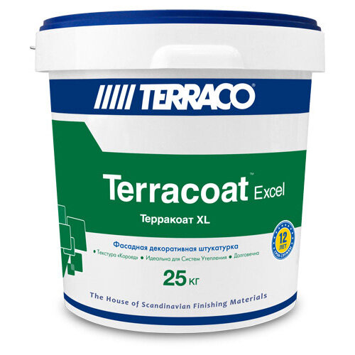 Штукатурка Terraco Terracoat XL декоративная «короед» 25кг зерно 2.00 мм
