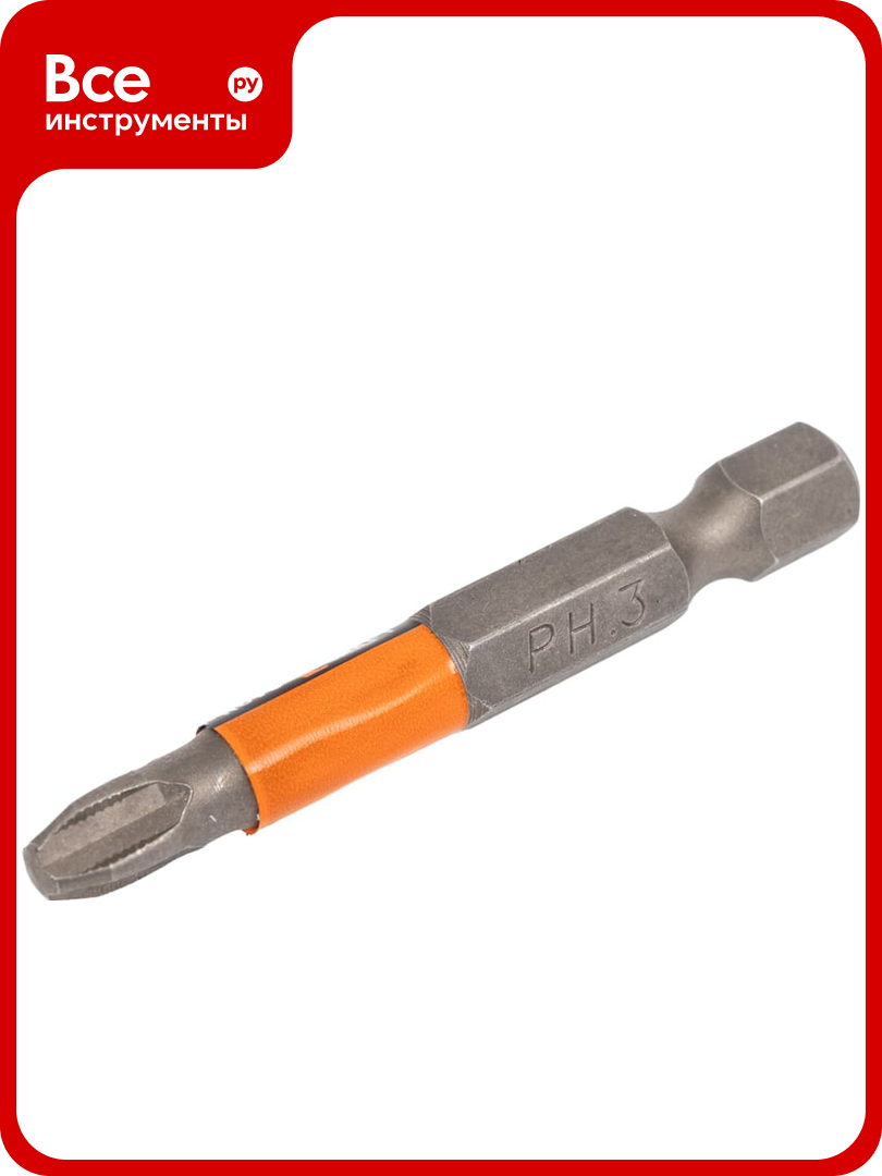 Биты в ленте Novocraft B42-21-0503V Phillips PH3, стальная S2, магнитный наконечник для шуруповерта