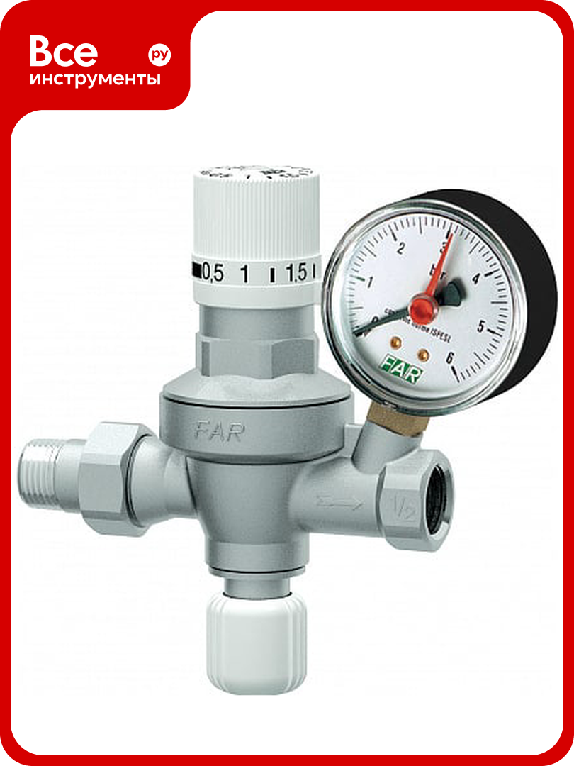 Автоматический редуктор подпитки с визуализацией настраиваемого давления на выходе FAR манометр, 1 FA 2106 12, манометра