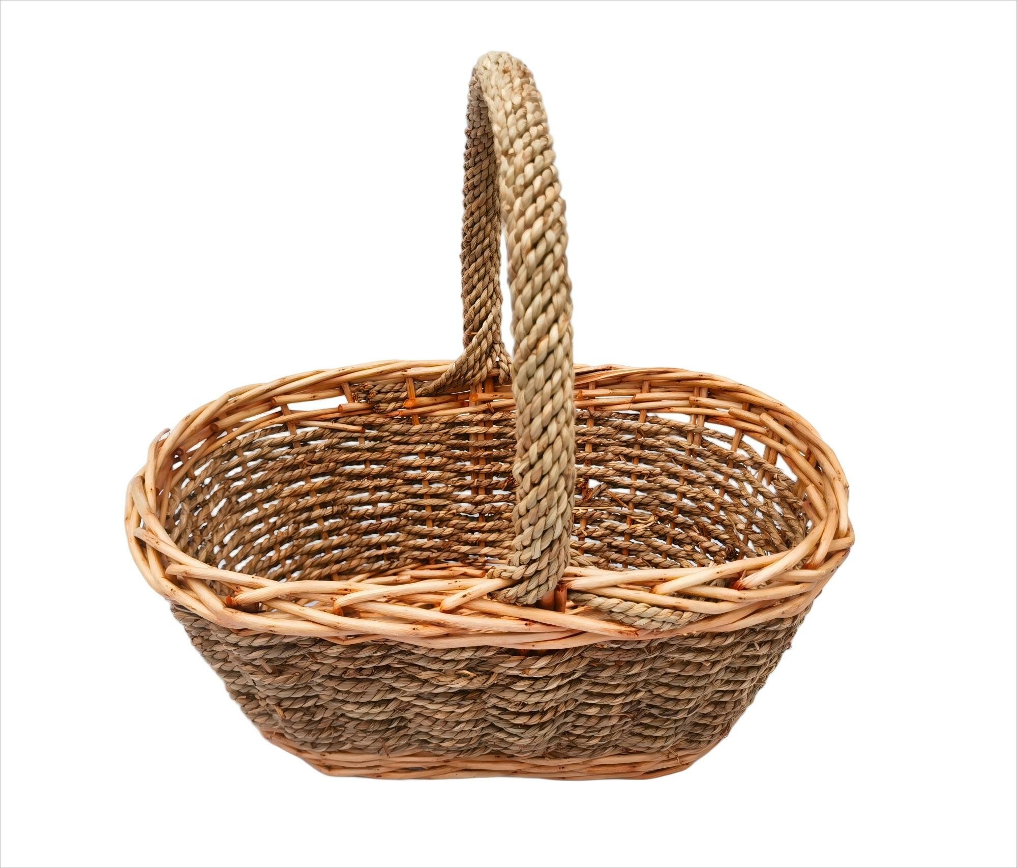 Корзина плетеная MAXITERRA с ручкой, 7,5 л, 37х29х32 см, ивовая лоза