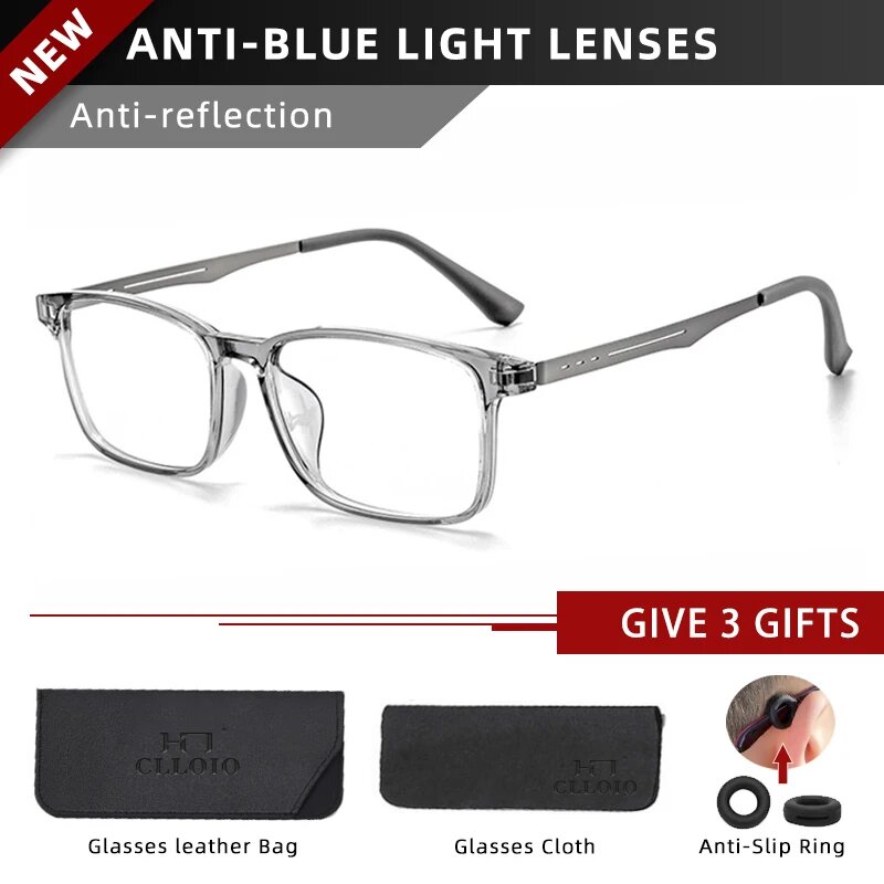 CLLOIO очки для чтения из титана C4-Transparent Gray, Frame Only