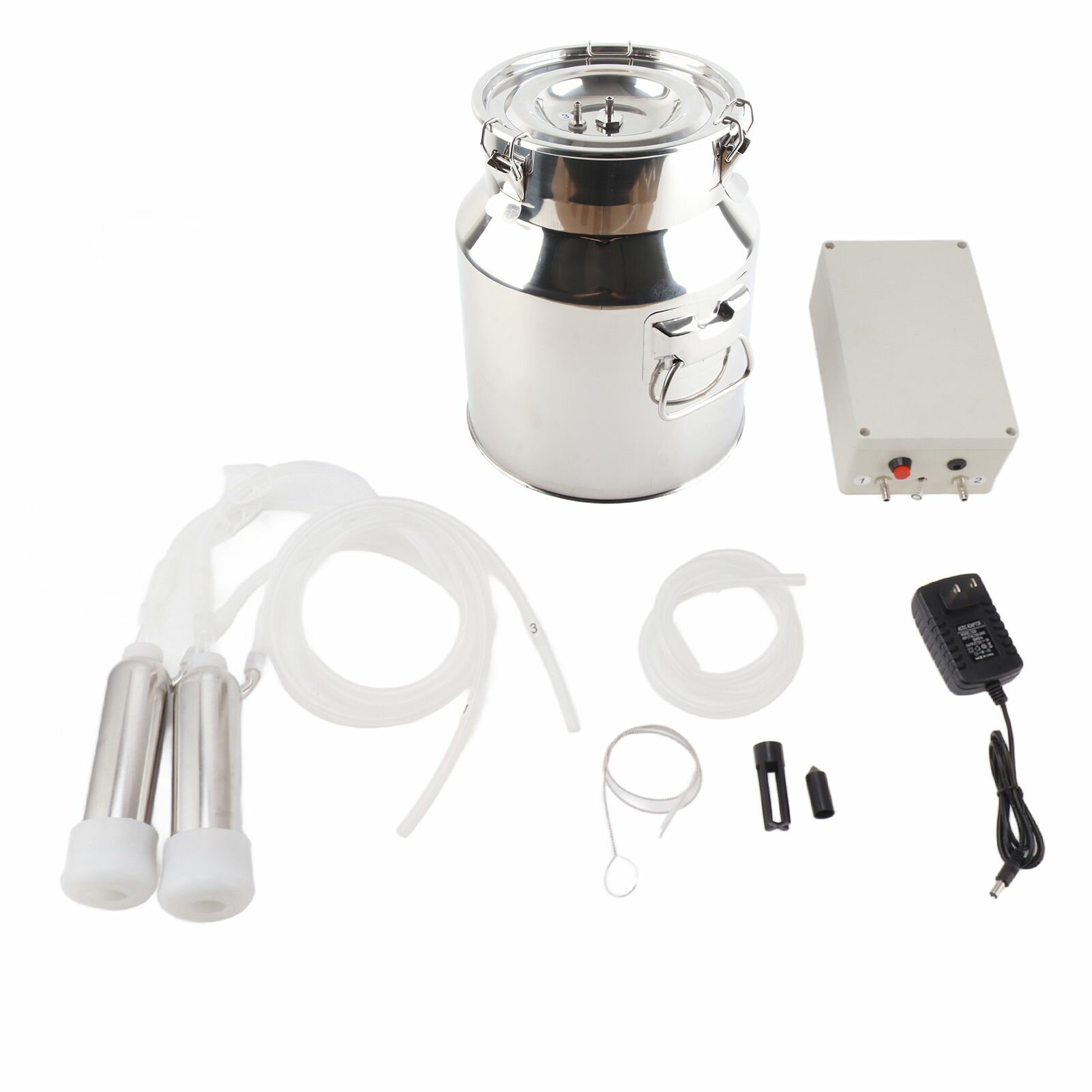 Электрический доильный аппарат для коров, вакуумная пульсация, силиконовый шланг, корзина из нержавеющей стали, 100-240 В