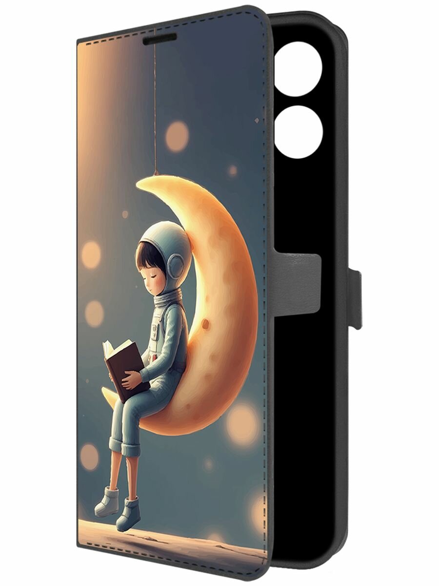 Чехол-книжка Krutoff Eco Book для Realme Note 50 Ловец снов (черный)