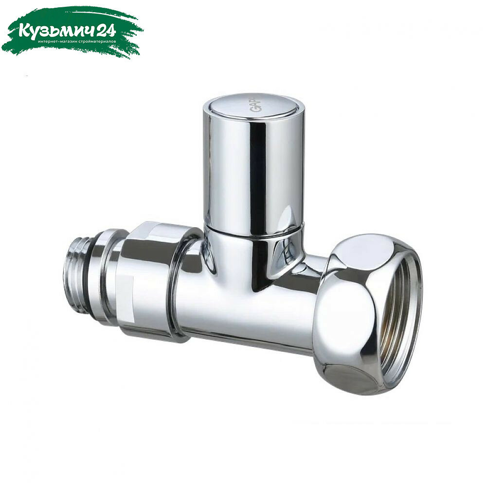 Кран для полотенцесушителя Gappo НР-ВР, 1/2х3/4, G475.0405 прямой, хром, 1 шт.