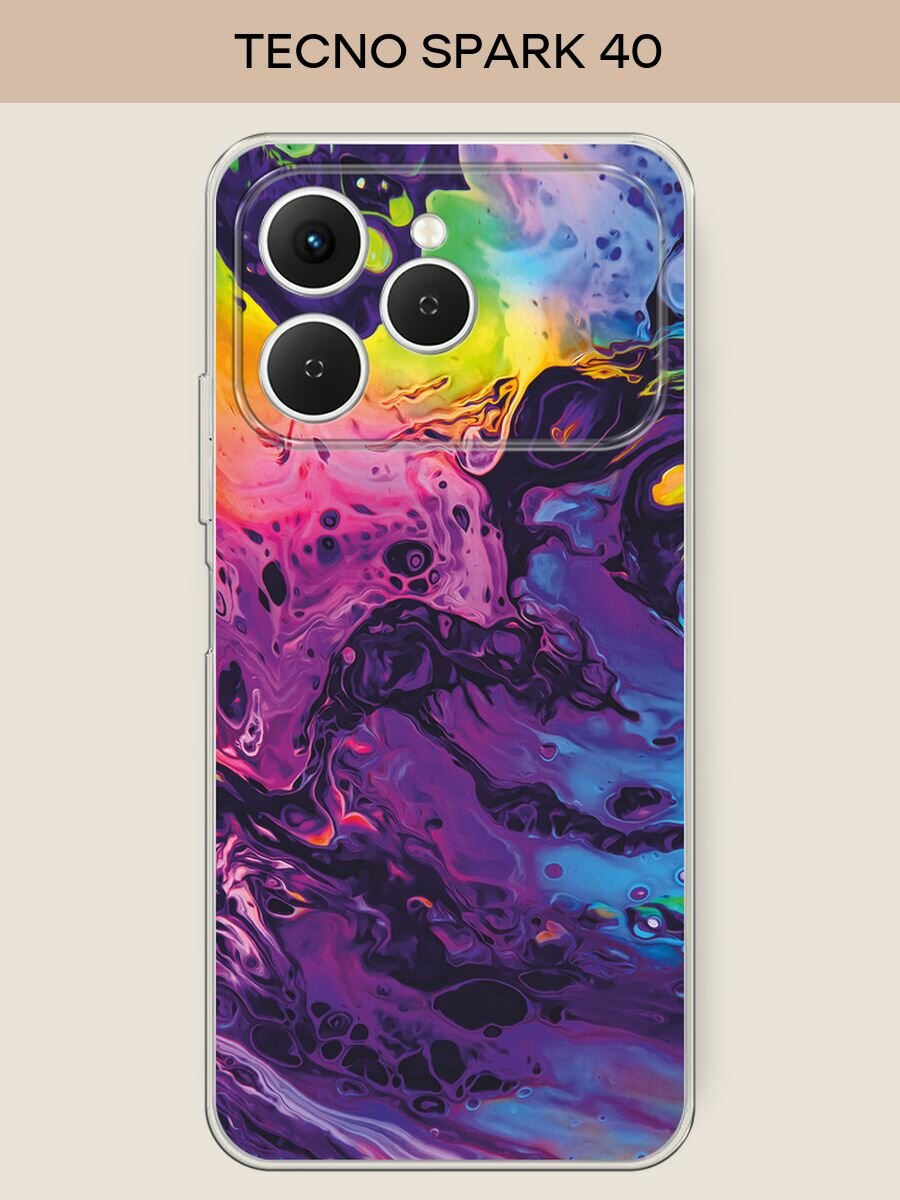 Чехол на Tecno Spark 40 / Текно Спарк 40 с принтом ACID fluid